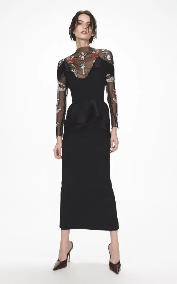 Maticevski Barrier Peplum Dress - Black | Editorialist