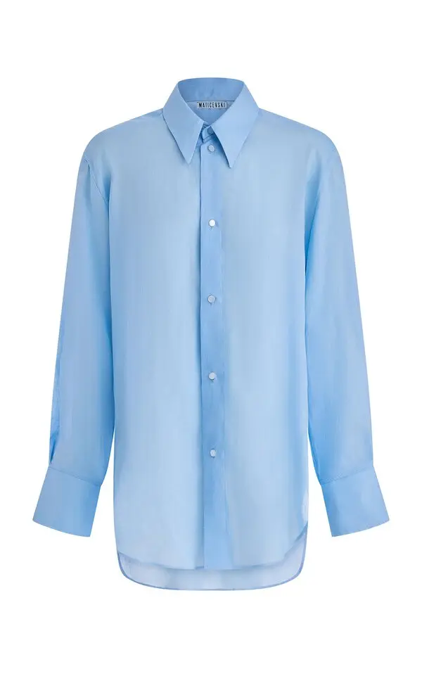 Maticevski Hamilton Tassel Shirt - Light Blue