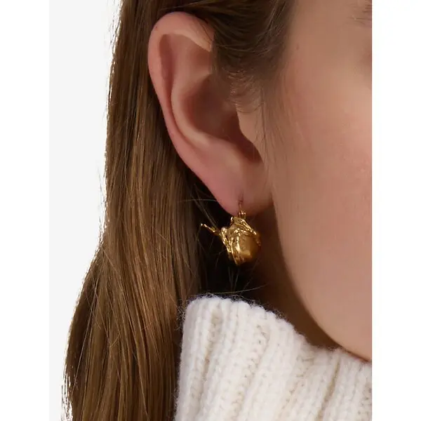 Marni Tulip Brass Hoop Earrings