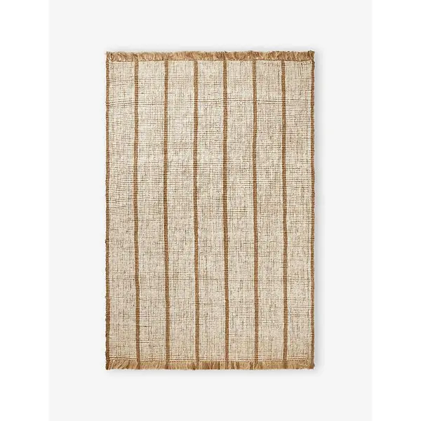 FERM LIVING Athens Striped Jute Rug 200 X 300cm - Natural Offwhite