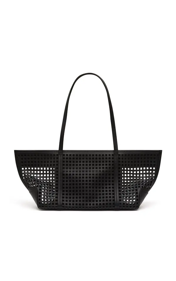 ST. AGNI Perforated Slim Tote - Black