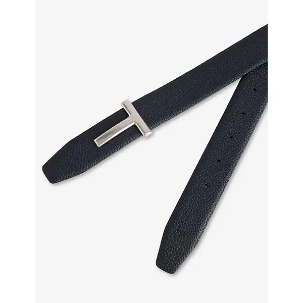 TOM FORD Reversible Leather Belt - Navy Black