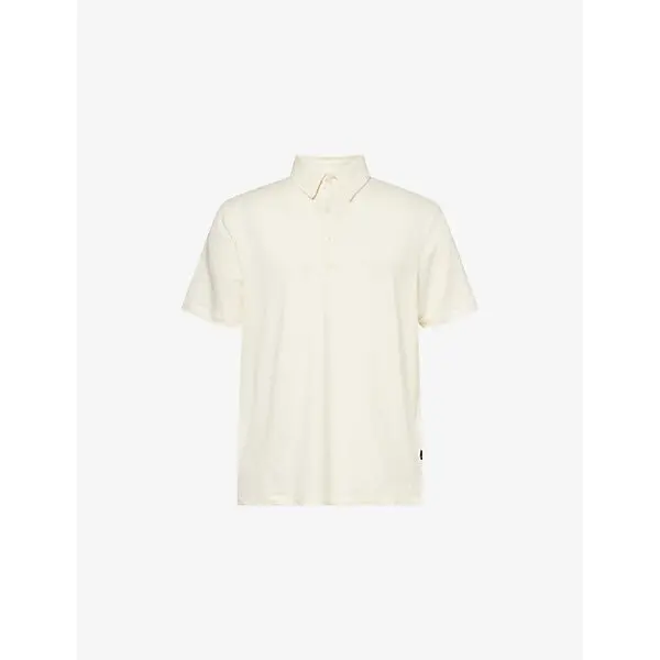7 For All Mankind Regular-fit Stretch-linen Polo Shirt - Linen White