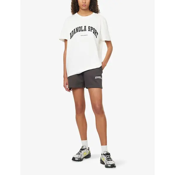 ADANOLA Cotton-jersey Varsity Drawstring Shorts