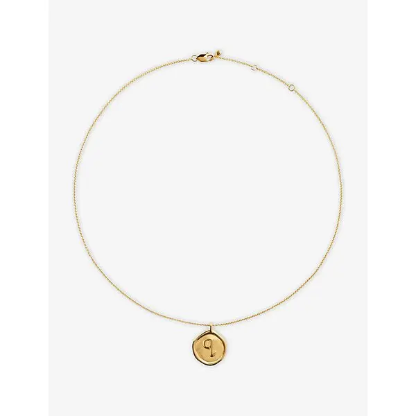 Monica Vinader Initial Q Stamp Vermeil Chain Necklace - Gold