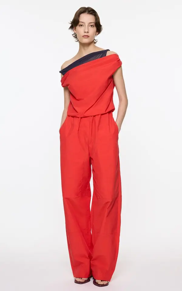Paris Georgia Cocoon Cotton Trackpants - Red