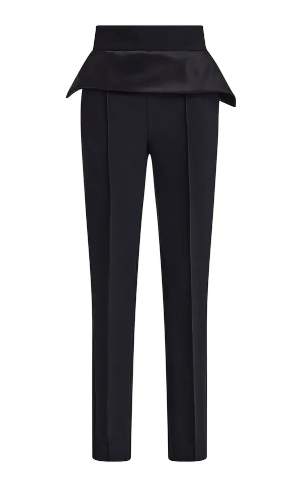 Maticevski Satin-trimmed Crepe Trousers - Black