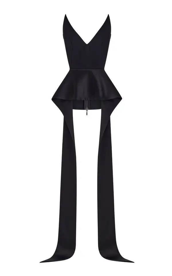 Maticevski Frame Strapless Peplum Top - Black
