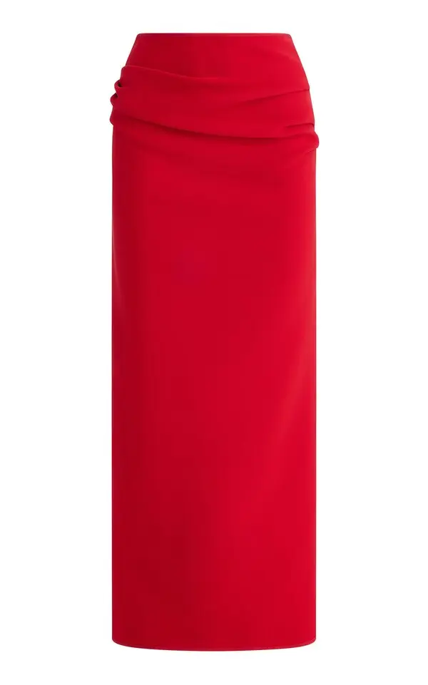 Maticevski Draped Crepe Maxi Skirt - Red