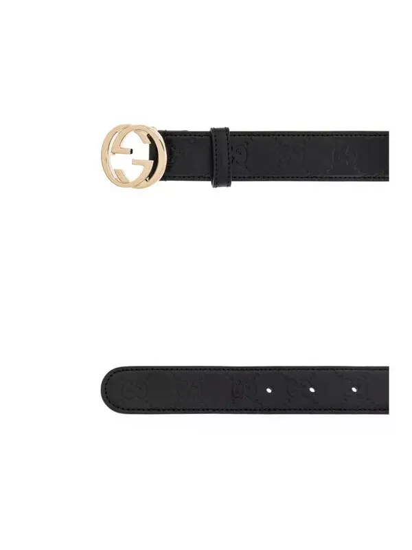 Gucci Interlocking G Buckle Belt - Black