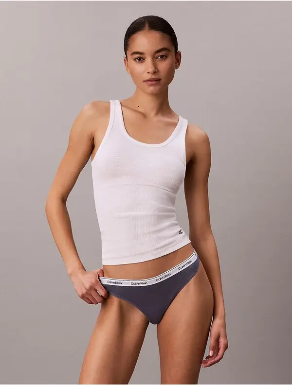 Calvin Klein Icon Logo Thong - Grisaille