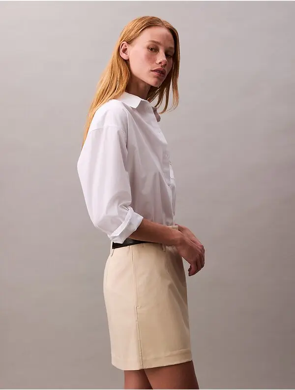 Calvin Klein Cotton Chino Mini Skirt