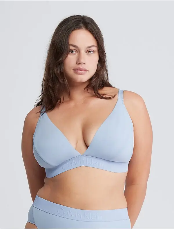 Calvin Klein Core Tonal Triangle Bikini Top - Blue Chime