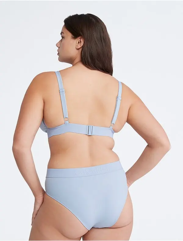 Calvin Klein Core Tonal Triangle Bikini Top - Blue Chime