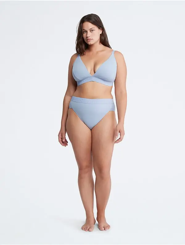 Calvin Klein Core Tonal Triangle Bikini Top - Blue Chime