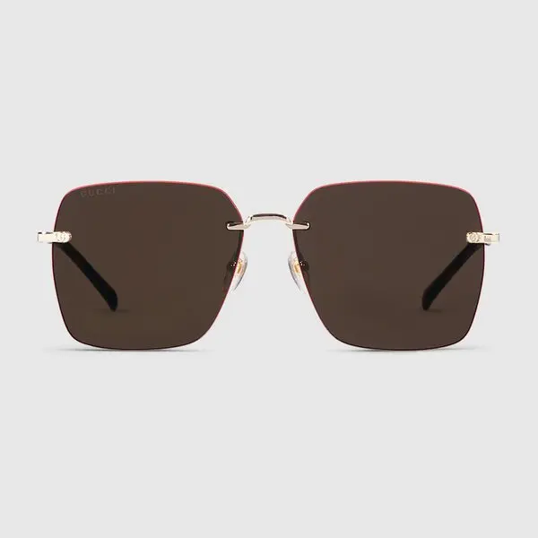 Gucci Square Sunglasses - Gold