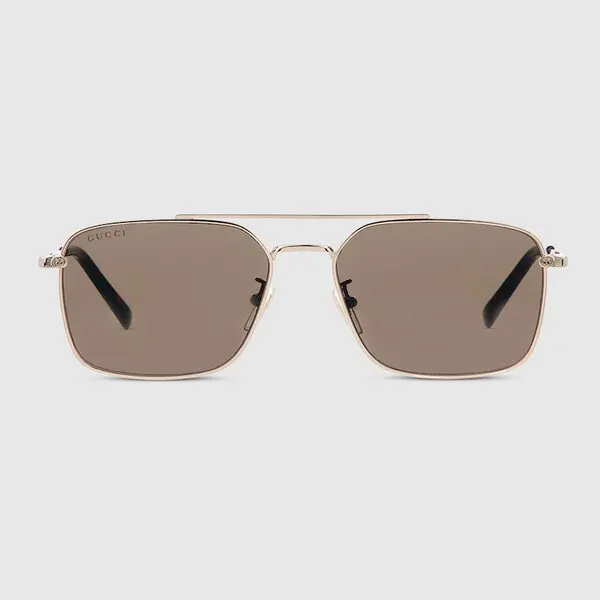Gucci Rectangular Sunglasses - Gold