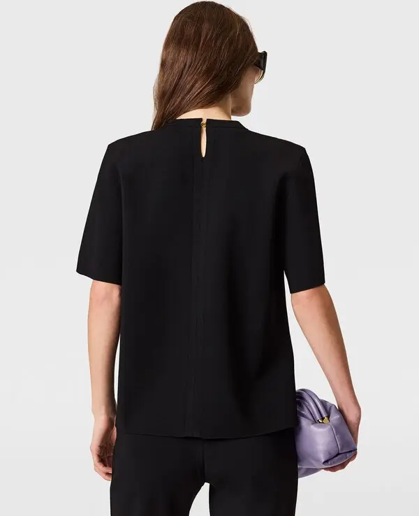 Stella McCartney Compact Knit Short-sleeve T-shirt - Black