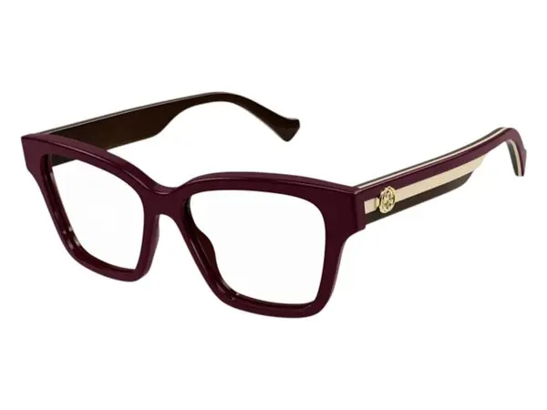 Gucci Square Full Rim Eyeglasses - Burgundy (gg1302o 005)
