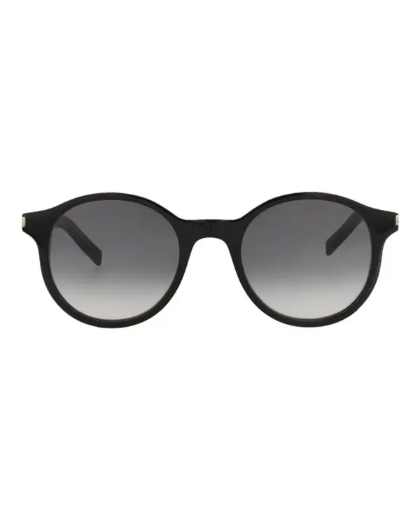Saint Laurent Round Frame Acetate Sunglasses - Black Black Grey (sl521/30013043/001)