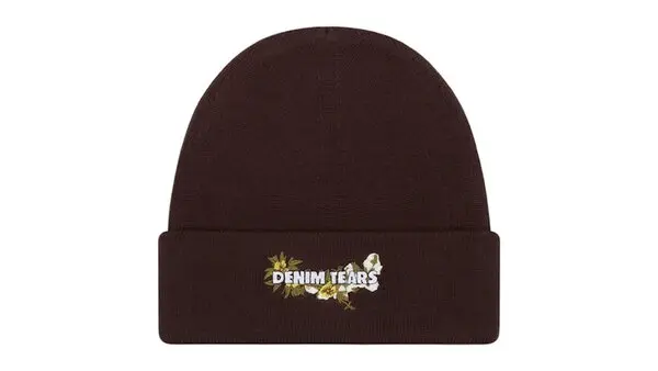 DENIM TEARS Floral Beanie - Brown