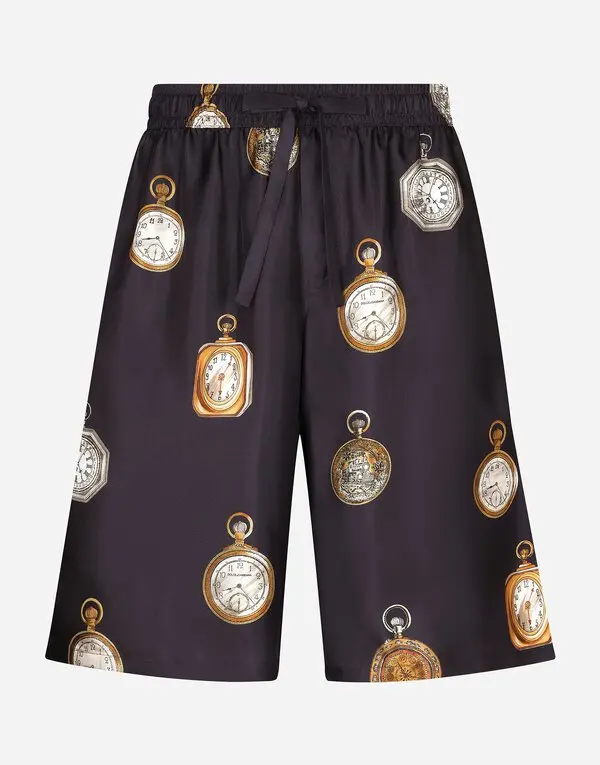 Dolce & Gabbana Printed Silk Twill Jogging Shorts - Print