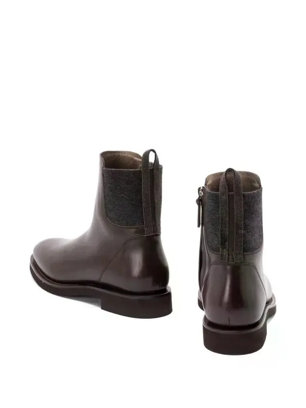 Brunello Cucinelli 30mm Monili-chain Leather Ankle Boots