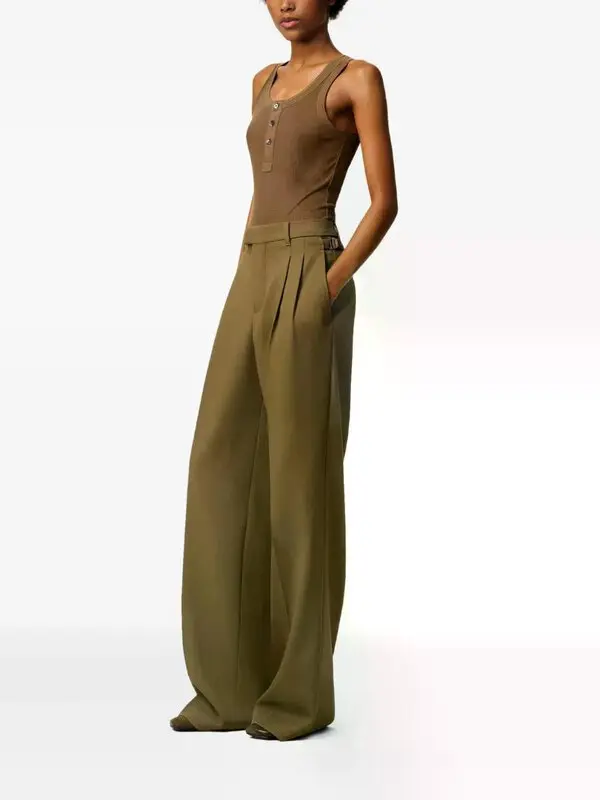AMI Paris Tab-detail Wide-leg Trousers