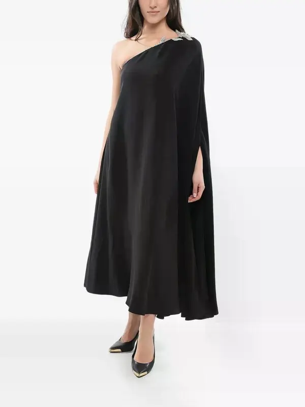 Valentino Garavani One-shoulder Silk Dress - Black