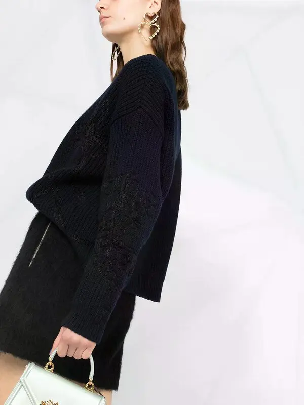 Valentino Garavani Floral Embroidered Knitted Jumper
