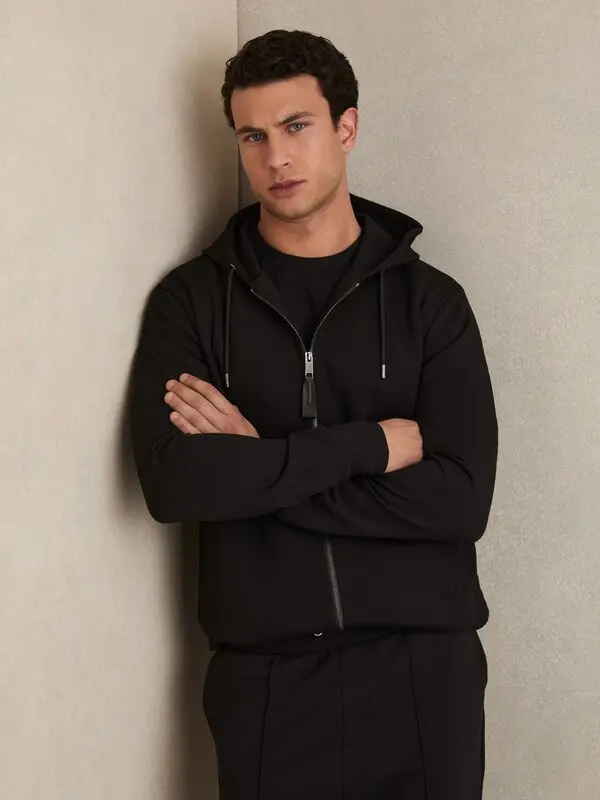 REISS Malvern Interlock Zip-through Hoodie