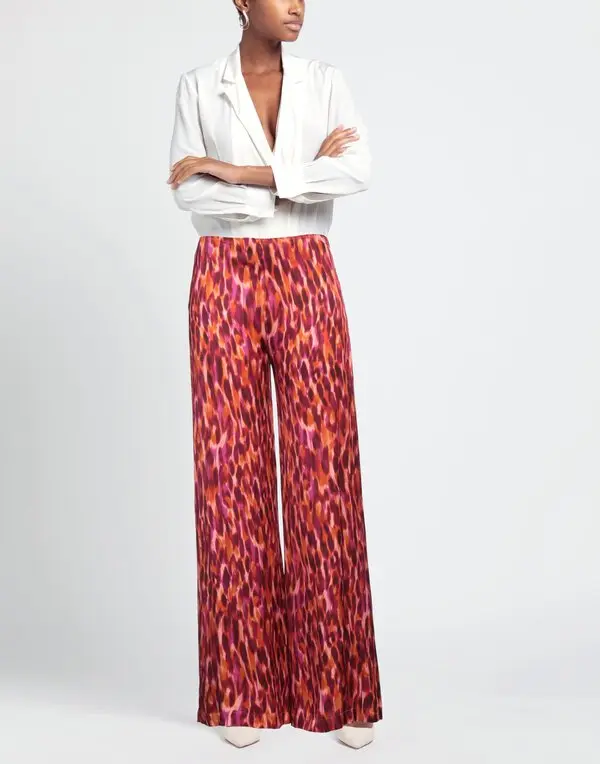 JUCCA Wide-leg Leopard-print Pants - Pink