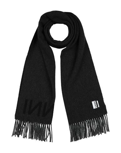 GANNI Scarf Recycled Wool, Wool - Charcoal