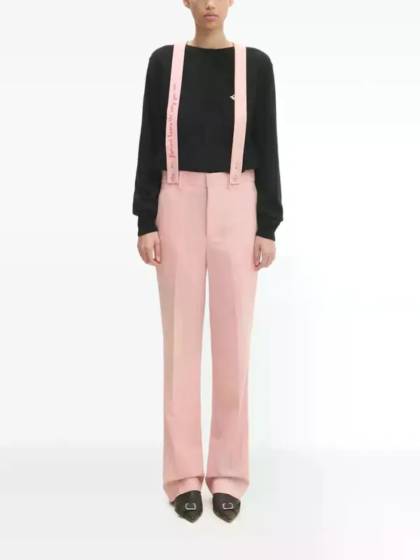Fiorucci Wool Trousers With Embroidered Straps