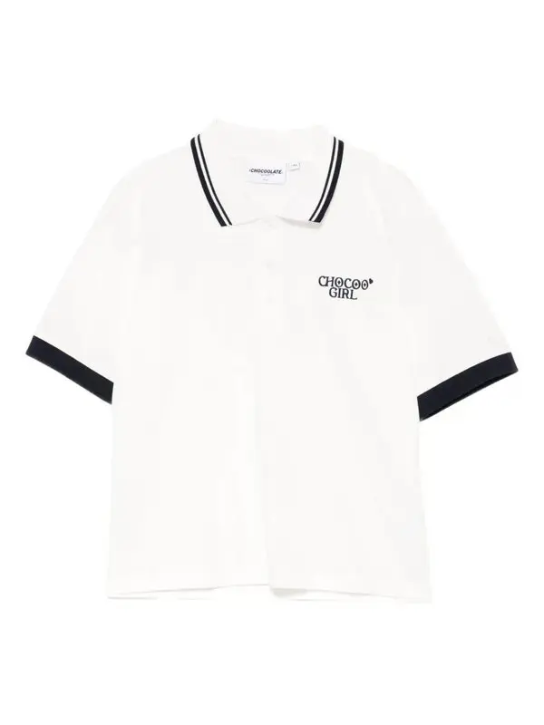 CHOCOOLATE Logo-embroidered Polo Shirt - White