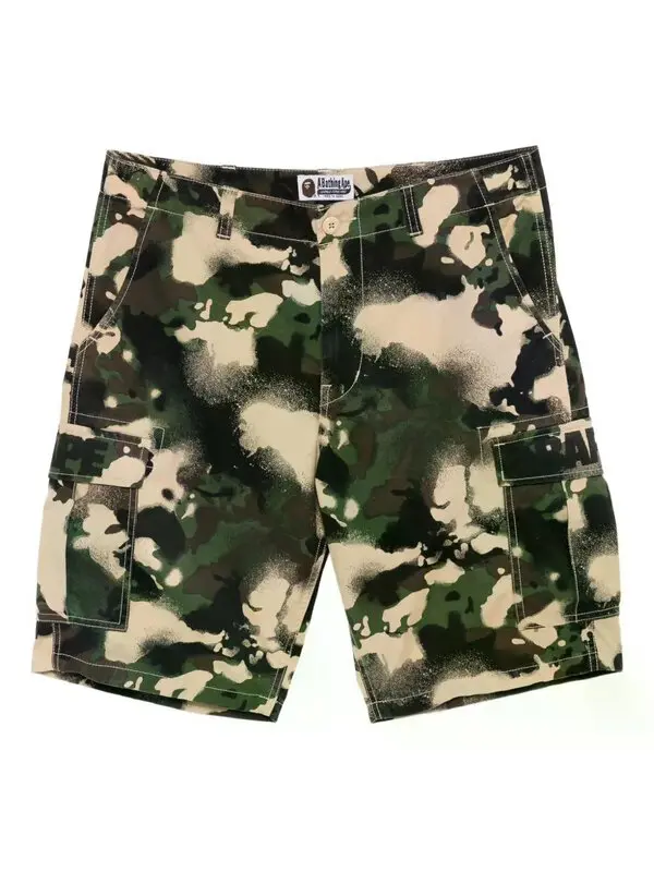 A BATHING APE Map Camo Cargo Shorts