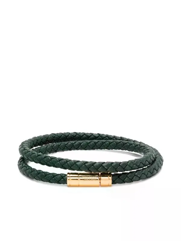 TOM FORD Tubular Leather Bracelet - Green