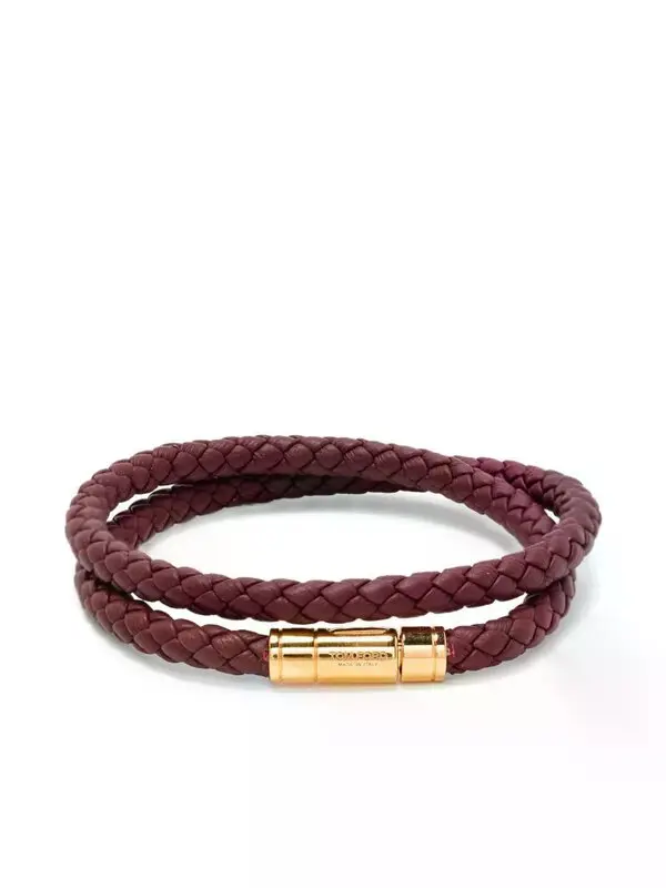 TOM FORD Tubular Leather Bracelet - Brown