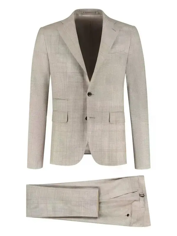 PAUL ZEIST Checked Single-breasted Suit - Neutrals