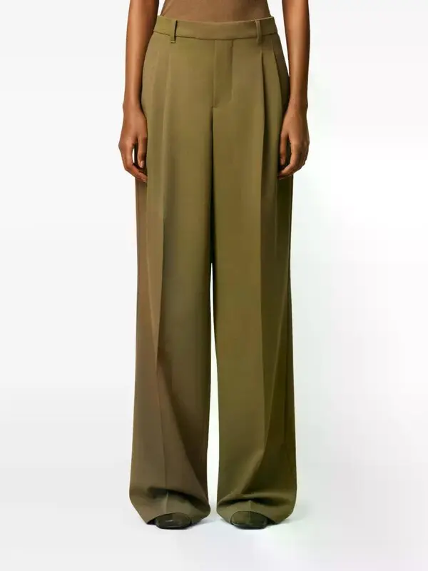 Ami Tab-detail Wide-leg Trousers