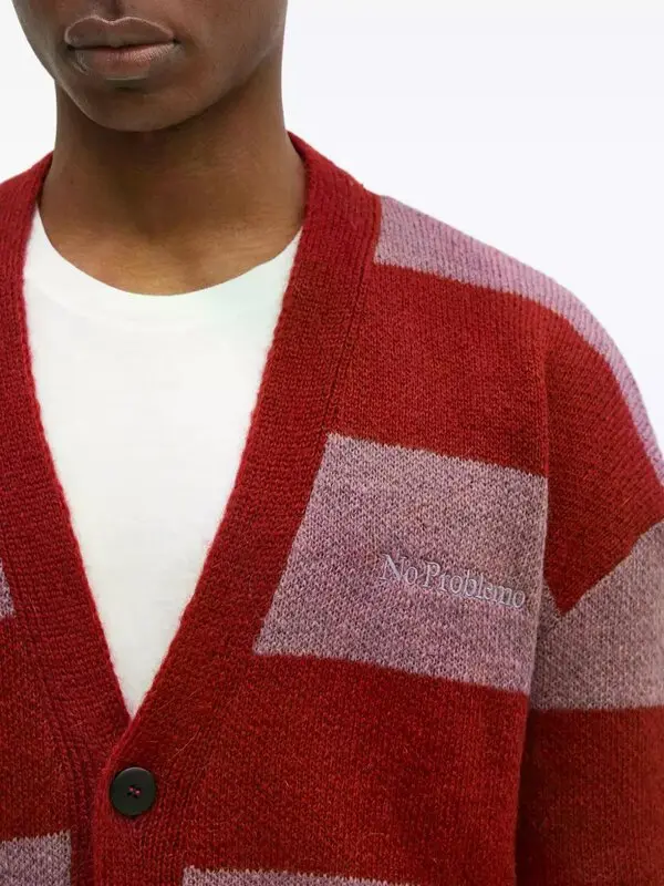 Aries Striped Cardigan - Red