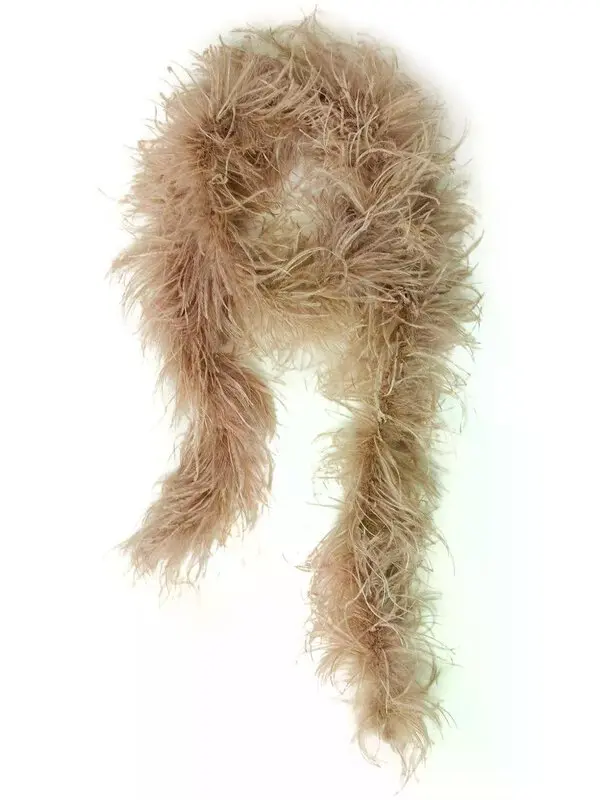 TWINSET Feather-embellished Scarf - Neutrals