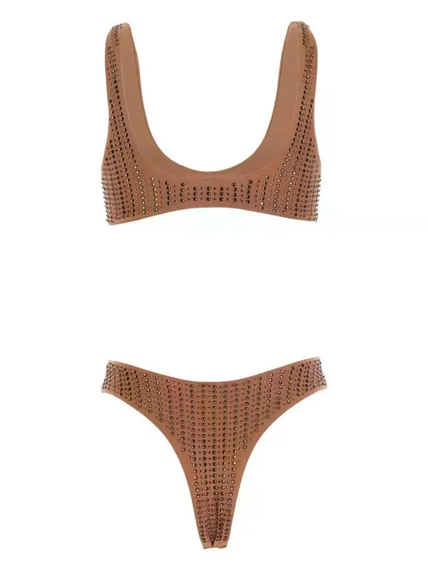 VENUJA Rhinestone-embellished Bikini - Brown