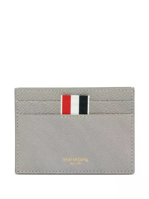 Thom Browne Grosgrain-tab Leather Cardholder - Grey