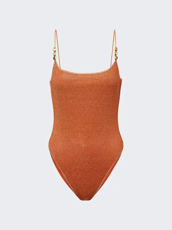Oseree Glazed Lumiere Maillot Swimsuit - Orange