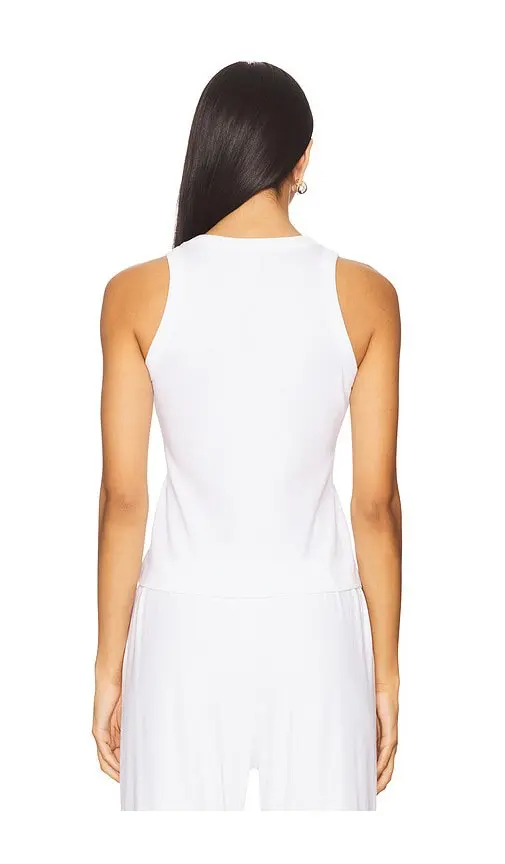 LESET Nando High Neck Tank Top - White