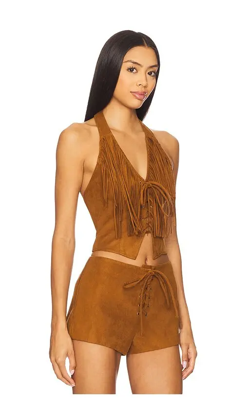 LOVERS AND FRIENDS Noella Faux Suede Halter Top