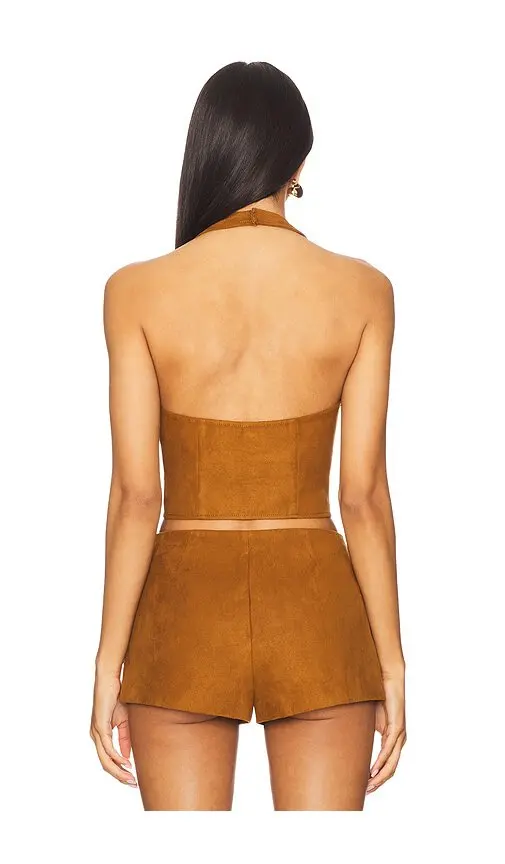 LOVERS AND FRIENDS Noella Faux Suede Halter Top