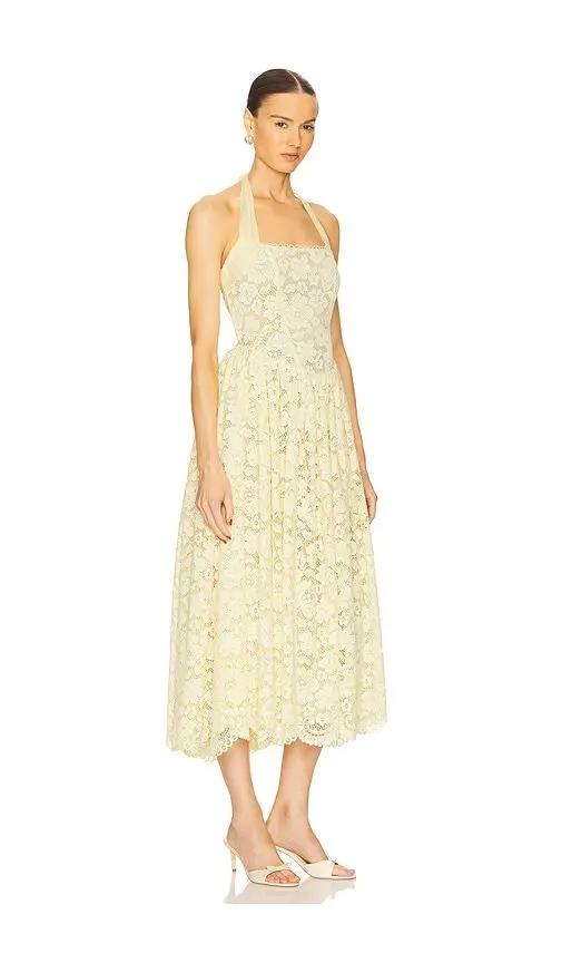 knee length dresses for ladies Baltic Born Womens Amalfi Midi Dress | Lemon Print