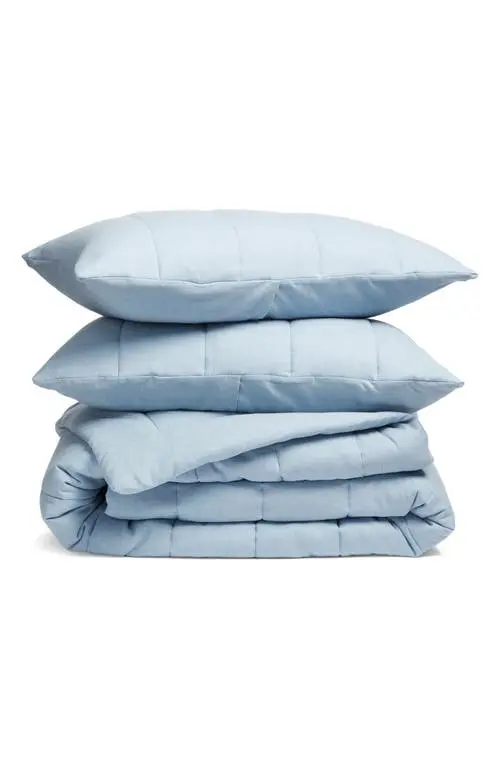 Nordstrom Organic Cotton Mélange Quilted Comforter & Shams Set - Blue Subdued